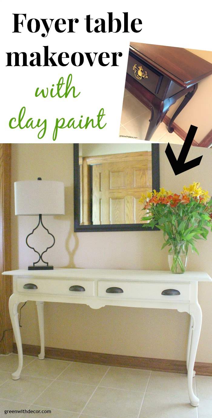 A Queen Anne foyer table makeover with clay paint – Green With Decor