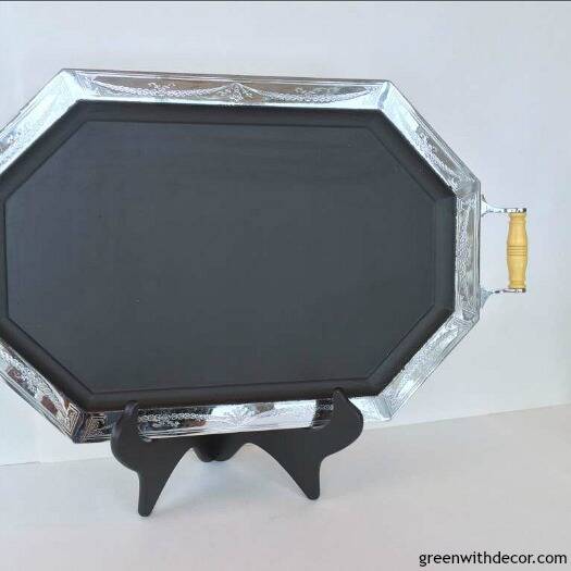 Use chalkboard paint to update old trays – Green With Decor