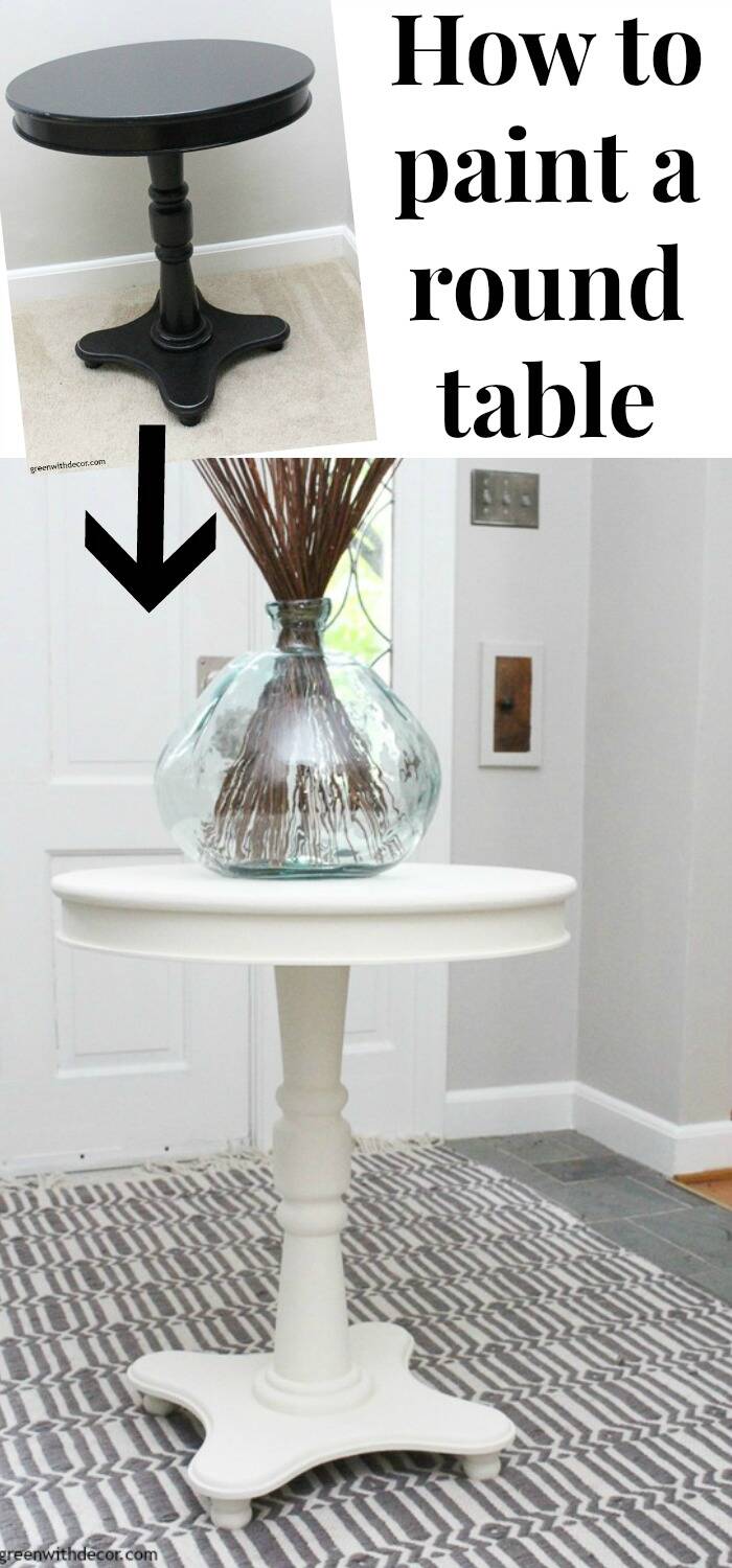 How to paint a round table - Green With Decor