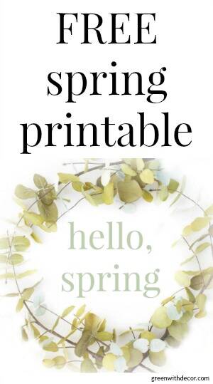 Free spring wreath printable - Green WIth Decor