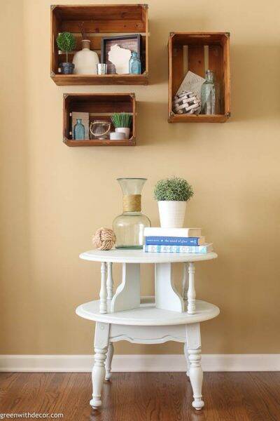 A two-tier side table makeover - Green With Decor