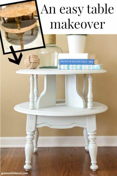 A two-tier side table makeover - Green With Decor
