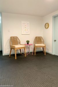 Fun playroom adult seating area - Green With Decor