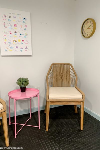 Fun playroom adult seating area - Green With Decor