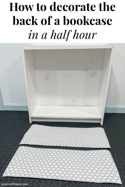 How to decorate the back of a bookcase + easy shelf liners for the ...